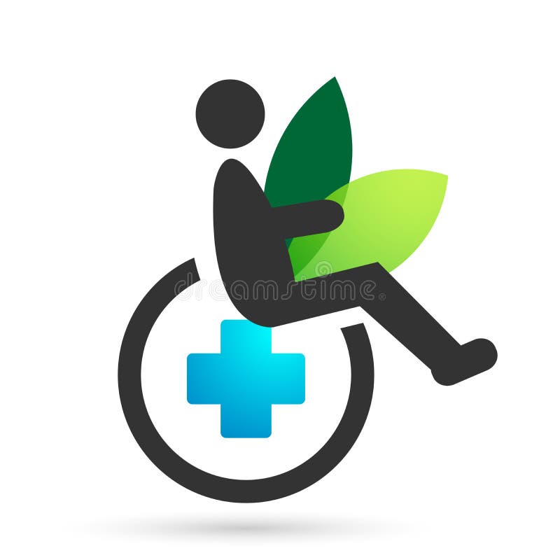 Disabled Care Logo Health Clinic Home Icon Logo Stock Vector ...