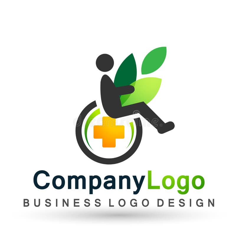 Disabled Care Logo Medical Health Clinic Home Icon Logo Stock Vector ...