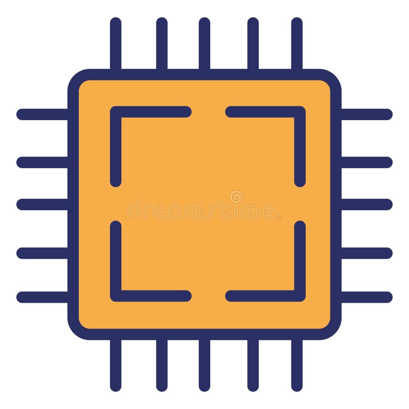 Computer Processor Isolated Vector Icon Fully Editable Stock Vector ...