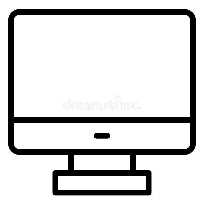 Computer Display Isolated Vector Icon Fully Editable Stock Vector ...