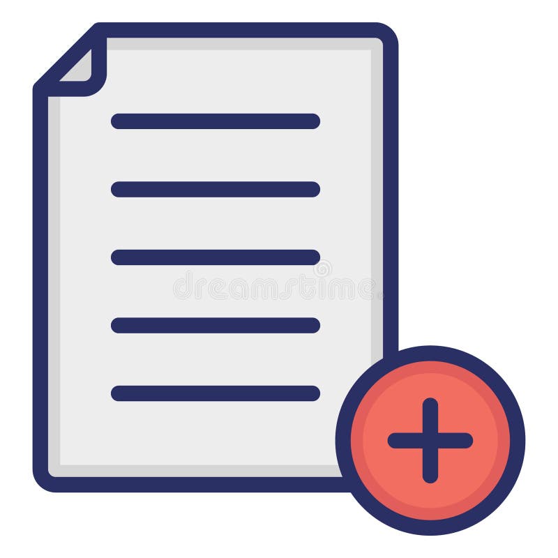 Add Document Isolated Vector Icon Which Can Easily Modify or Edit Stock ...