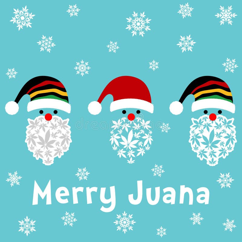 Rasta Santa Clause Vector Illustration with Marijuana Leaves Stock ...