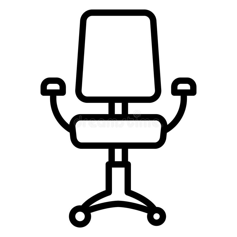 Swivel Chair Line Isolated Vector Icon Can Be Easily Modified and Edit ...