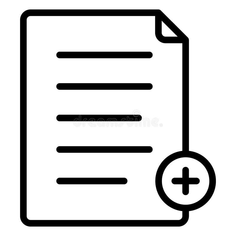 Add Document Isolated Vector Icon Which Can Easily Modify or Edit Stock ...