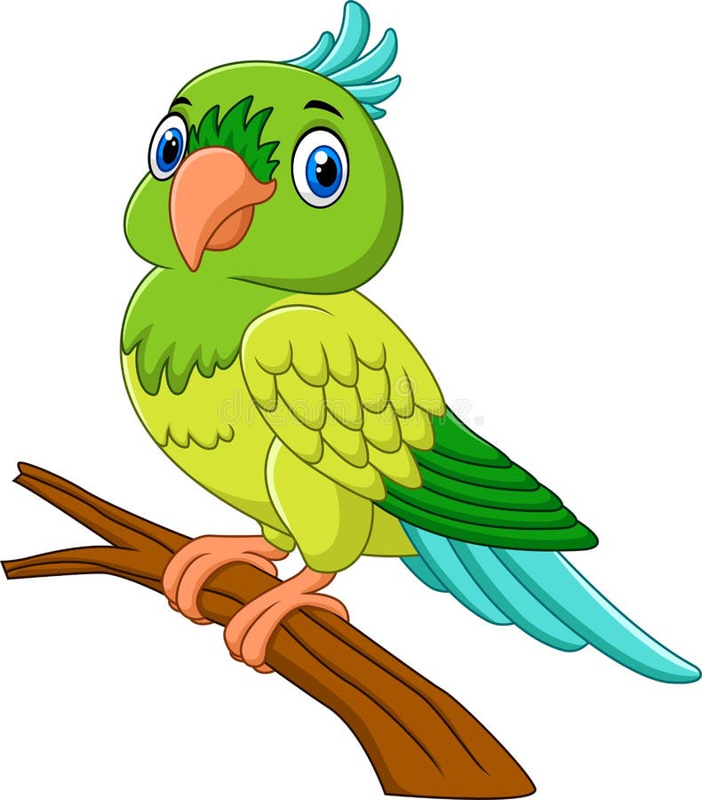 Cute parrot bird cartoon stock vector. Illustration of forest - 33231916