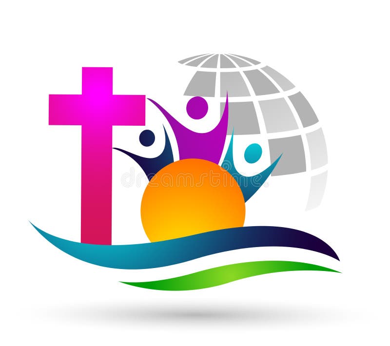 Family Church Love Union Heart Shaped Logo Stock Vector - Illustration ...