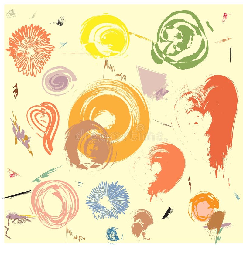 Retro Hand Drawn Doodles with Pen, Chalk, Ink. Vintage Backdrop ...