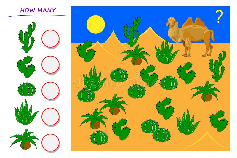Math Education for Young Children. Help the Camel Count Quantity of ...