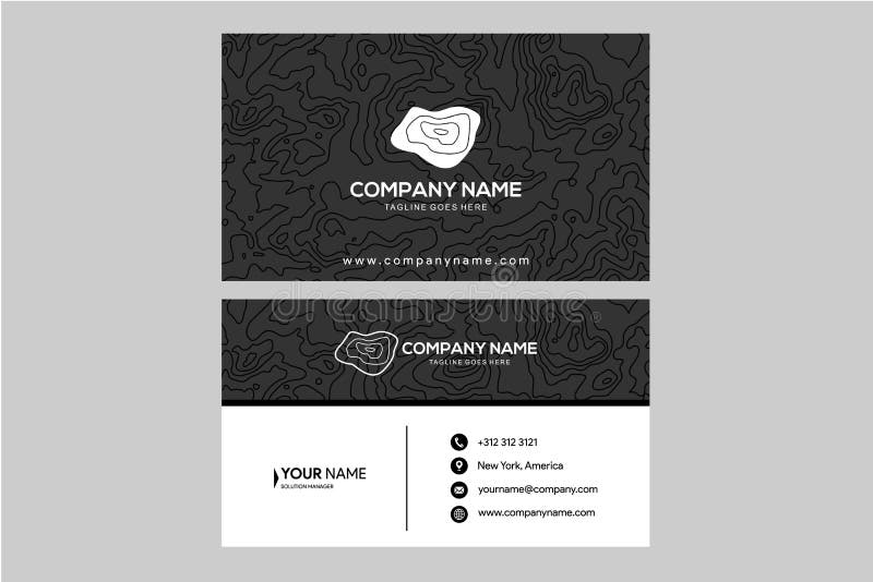 Topographic Map Contour Business Card Template. Editorial Stock Image ...