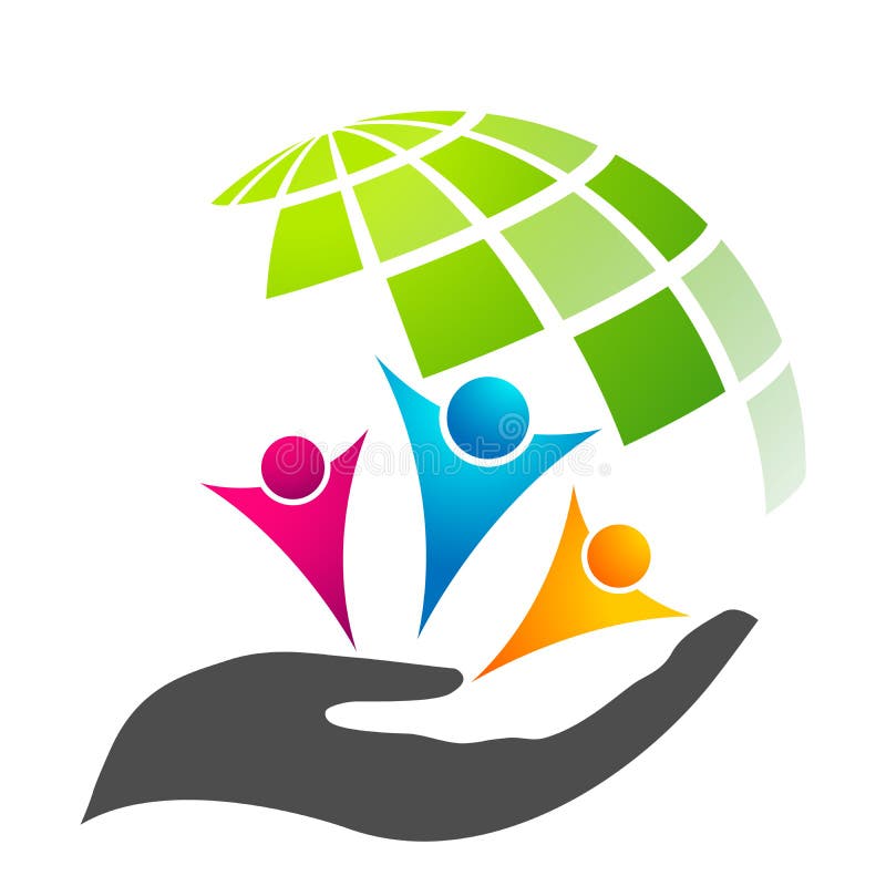 Globe Save World People Care Hand Taking Care People Save Earth Protect ...