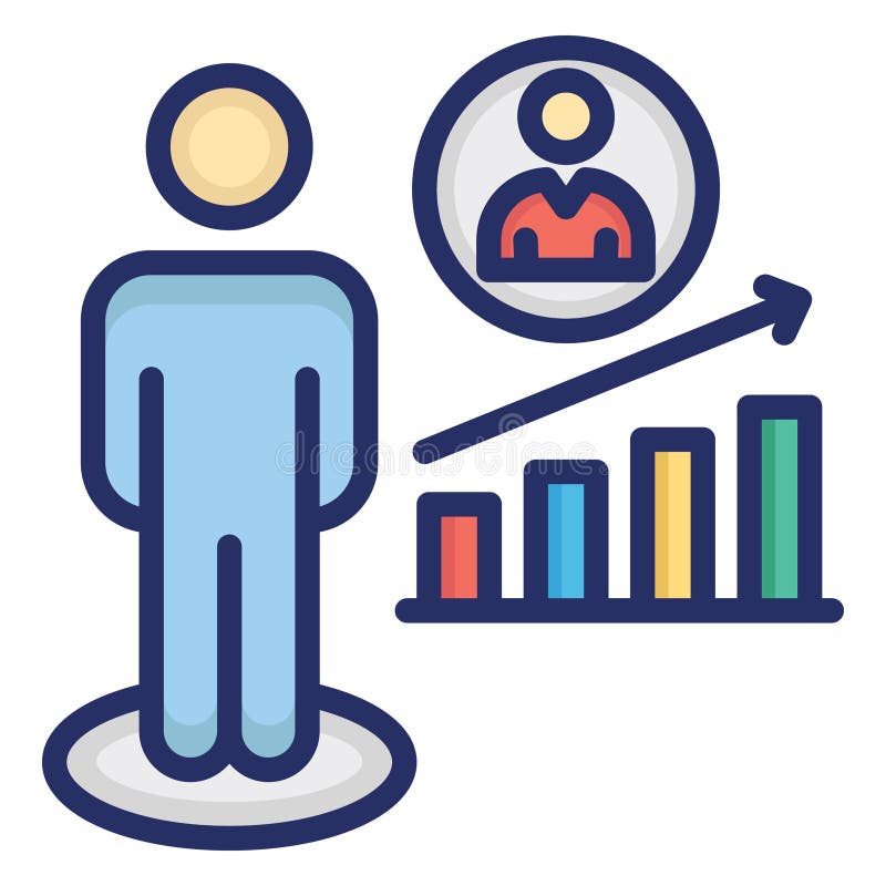 Employee Growth, Growth Chart . Vector Icon Which Can Easily Modify or ...