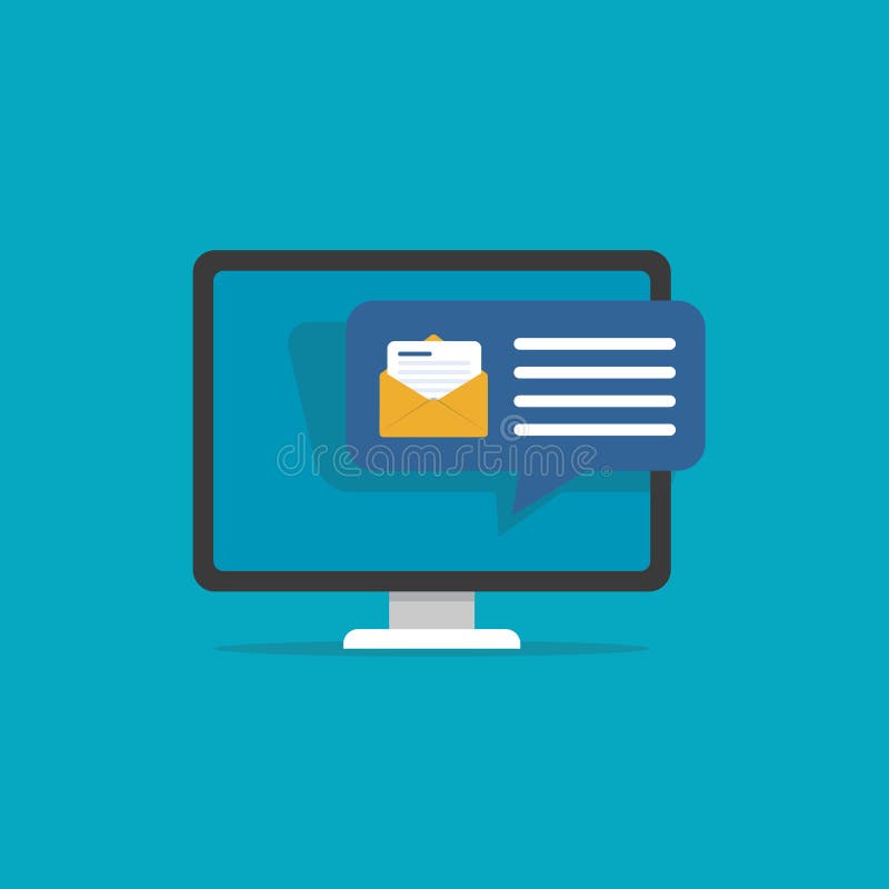 Email Notification Concept. New Email on the Computer Screen Stock ...