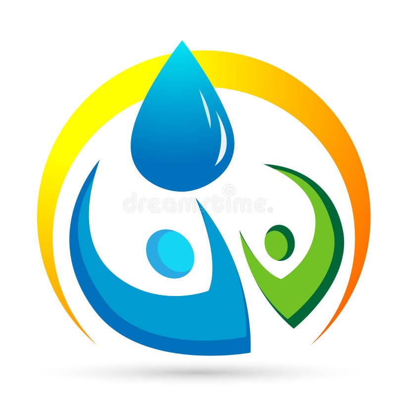 Globe Water Drop Save Logo Concept of Water Drop with World Save Earth ...