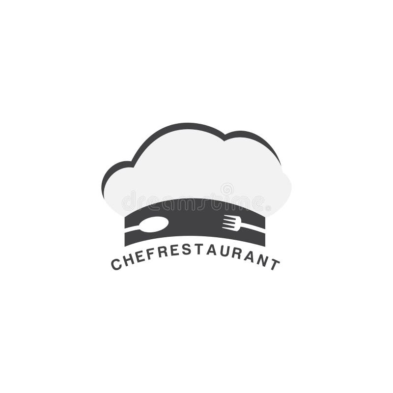 Negative Space Chef Hat CUTLERY Logo Design Stock Vector - Illustration ...