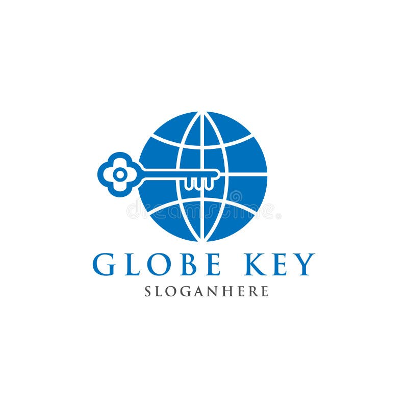Globe Key Logo Design Vector Stock Vector - Illustration of ...