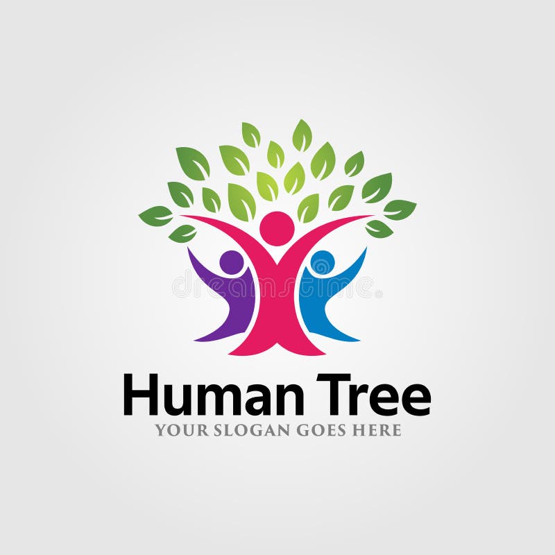 Human Tree Vector Logo stock vector. Illustration of forest - 170877611