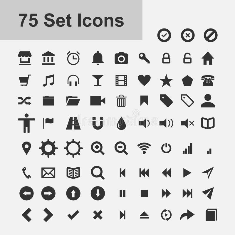 75 simple vector icons stock vector. Illustration of icon - 170884623