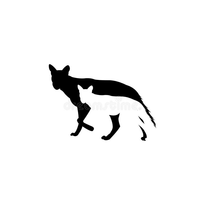 Two Wolf Silhouettes Vector Illustration Stock Vector - Illustration of ...