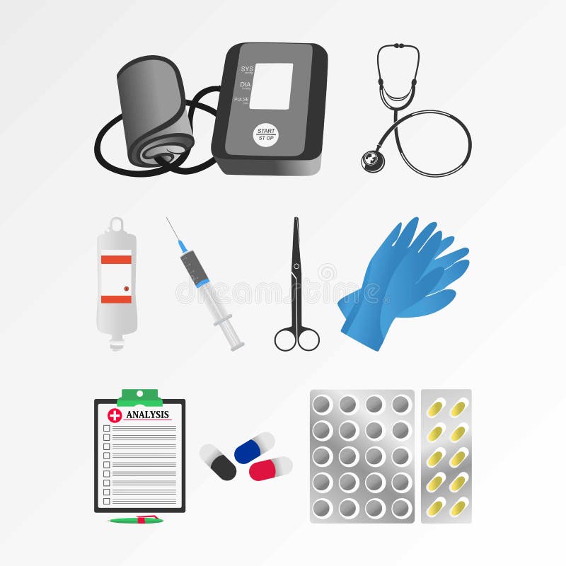 Outstanding Design about Medical Equipment and Medicine Stock Vector ...