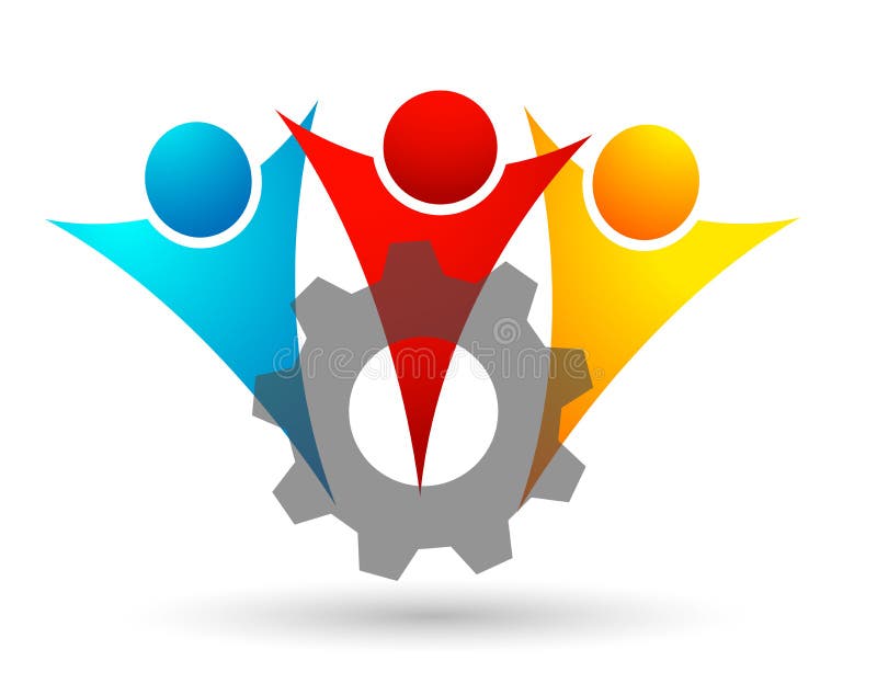 People Gear Globe Team Work Gear Logo Partnership Education Celebration ...