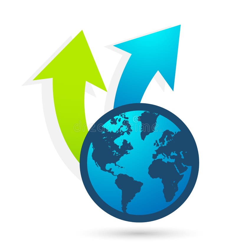 Globe World Business Growing Increasing Progress Successful Two Arrow ...