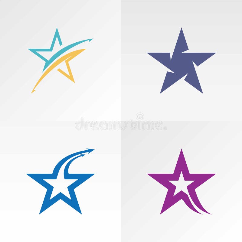 Four Types of Star Shape Designs that are Very Interesting Stock Vector ...