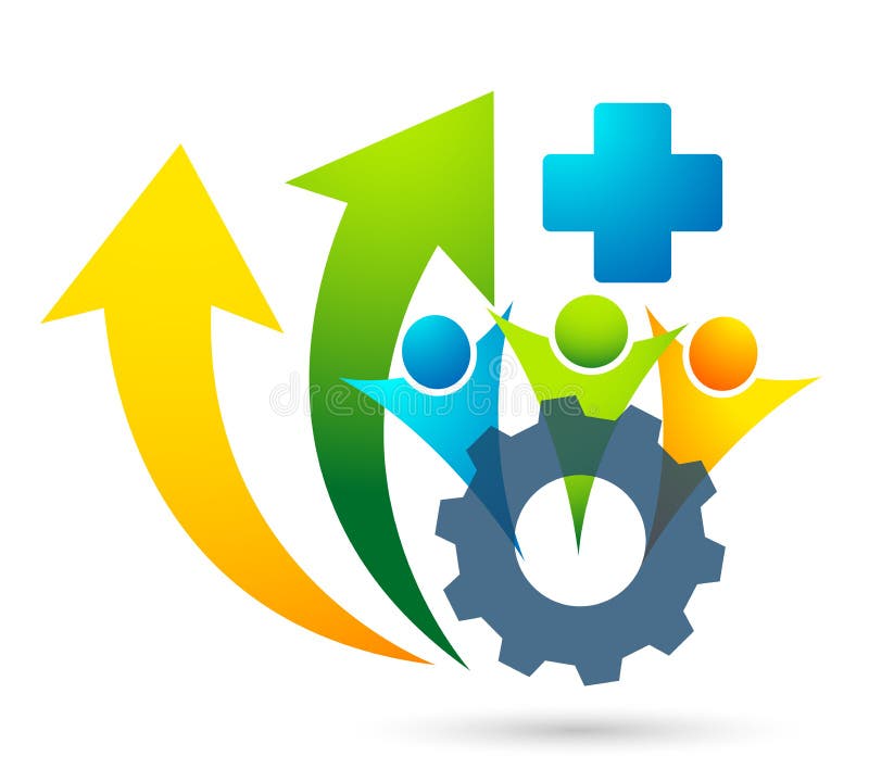 Medical Care Globe Gear Wheel World Family Health Cross Clinic Wellness ...