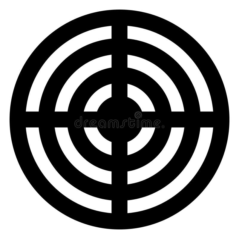 Basic RGB Aim, Bullseye, Bold Outline Vector Icon Which Can Easily ...