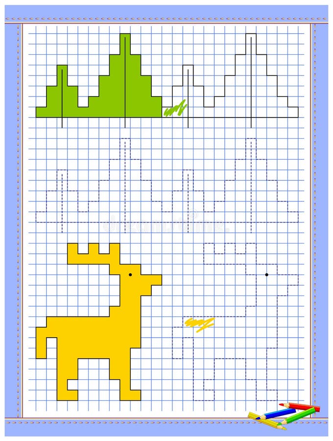 Educational Page for Kids. Printable Worksheet on Square Paper for ...