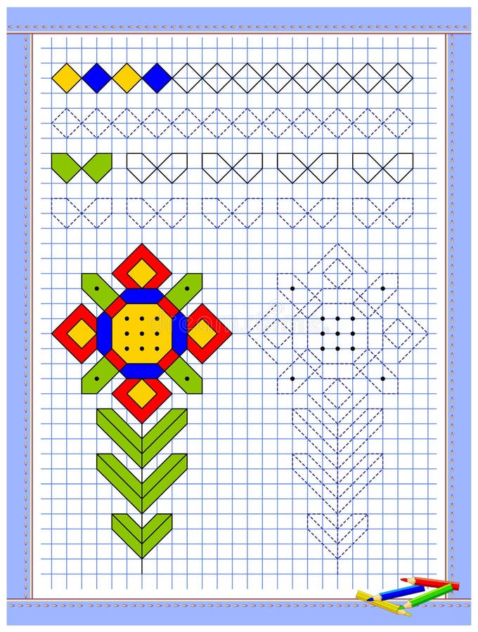 Educational Page for Kids. Printable Worksheet on Square Paper for ...