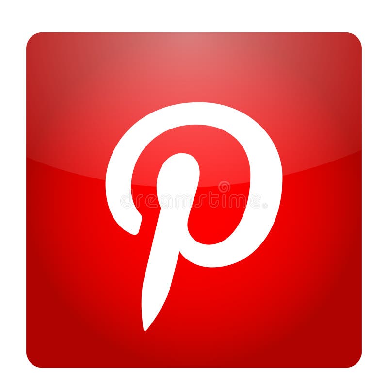 Pinterest Logo Icon in Red Social Media Icon Element Vector on White ...