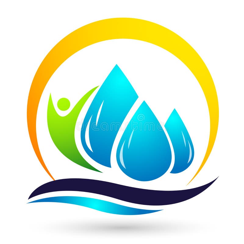Globe Water Drop Save Logo Concept of Water Drop with World Save Earth ...
