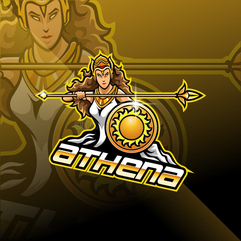 Athena Esport Mascot Logo Design Stock Vector - Illustration of hero ...