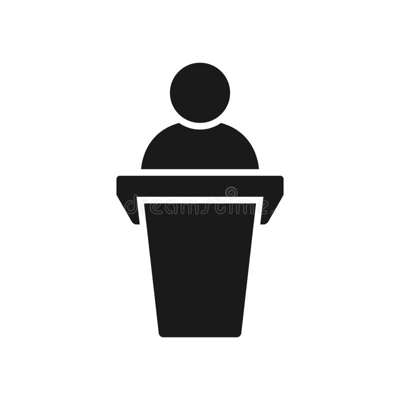 Lecturer or Public Speaker Black Vector Icon. Stock Vector ...