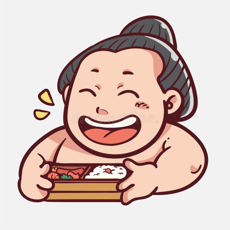 Sumo holding bento box stock vector. Illustration of vector - 172304153