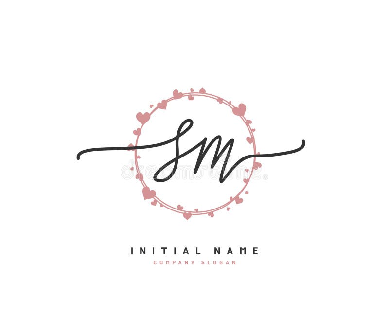 SM Beauty Vector Initial Logo, Handwriting Logo of Initial Signature ...
