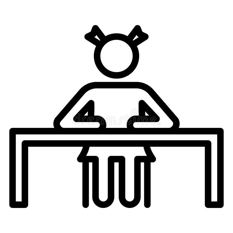 Basic Classroom, Girl Student Isolated Vector Icon Which Can Easily ...