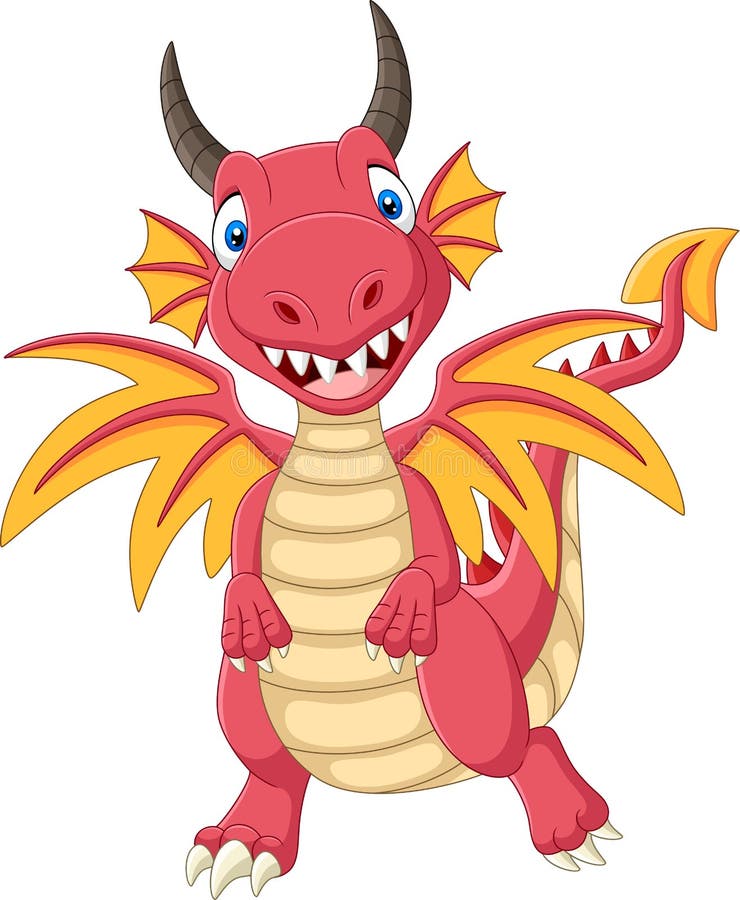 Happy Dragon Cartoon Flying Stock Vector - Illustration of animal ...