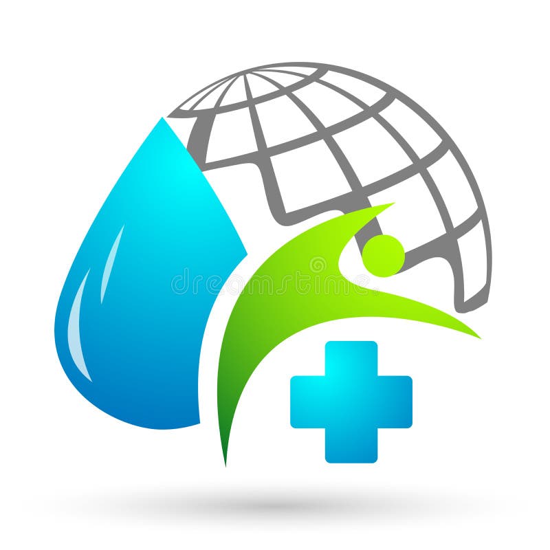 Globe Water Drop Save Logo Concept of Water Drop with World Save Earth ...