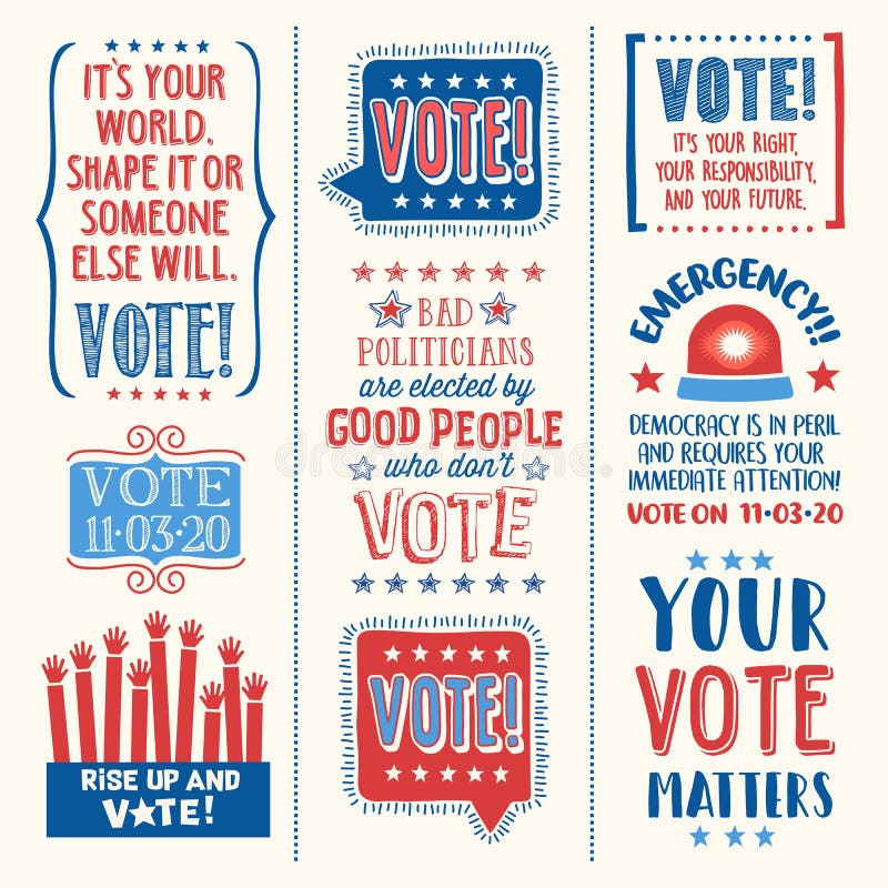 Patriotic Design Elements and Motivational Messages To Encourage Voting ...