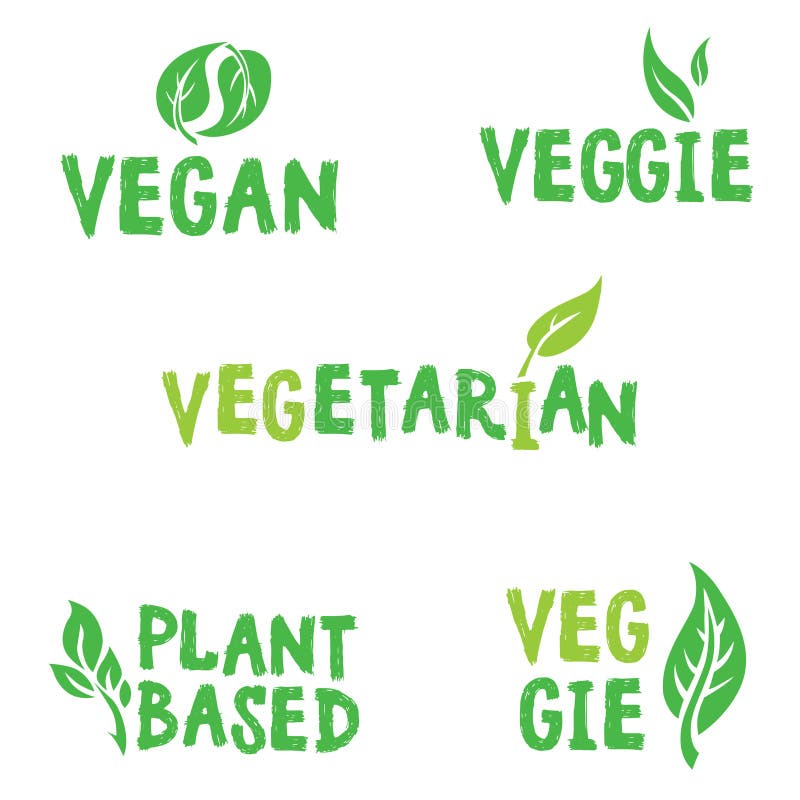 Logotypes for vegan stock vector. Illustration of calligraphy - 173125181