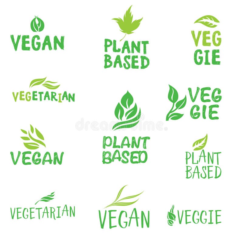 Logotypes for vegan stock vector. Illustration of cooking - 173125319