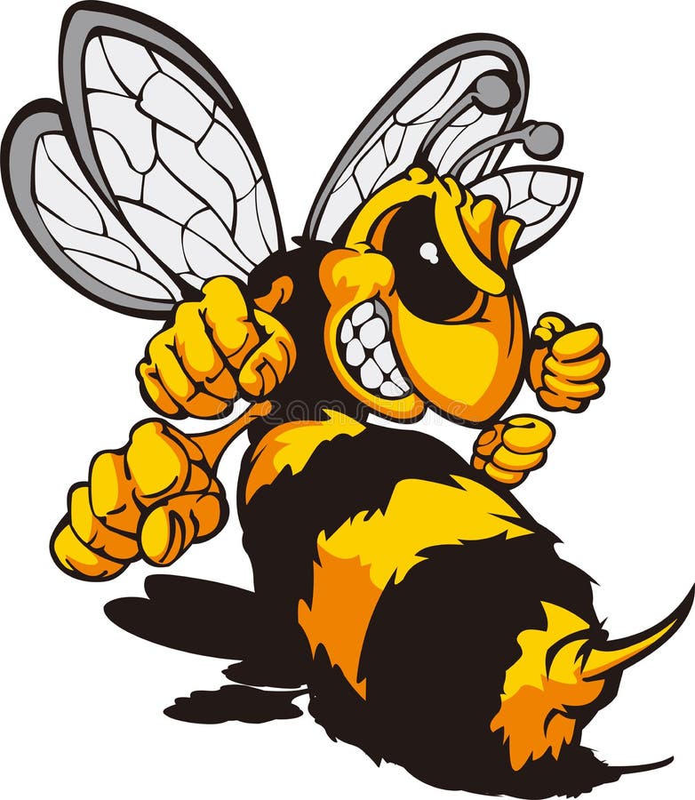 Angry Bumble Bee Vector