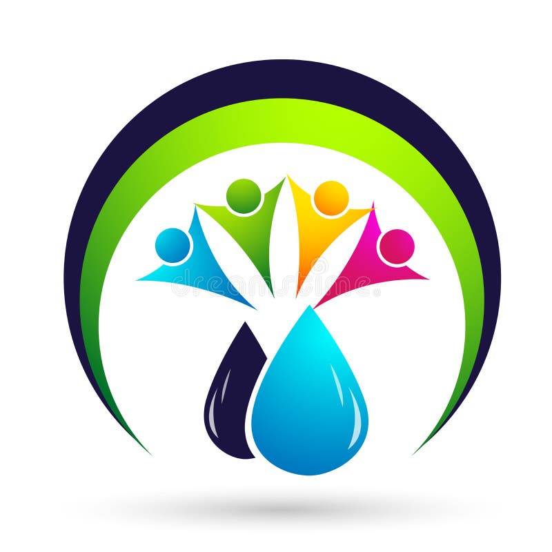 Globe Water Drop Save Logo Concept of Water Drop with World Save Earth ...