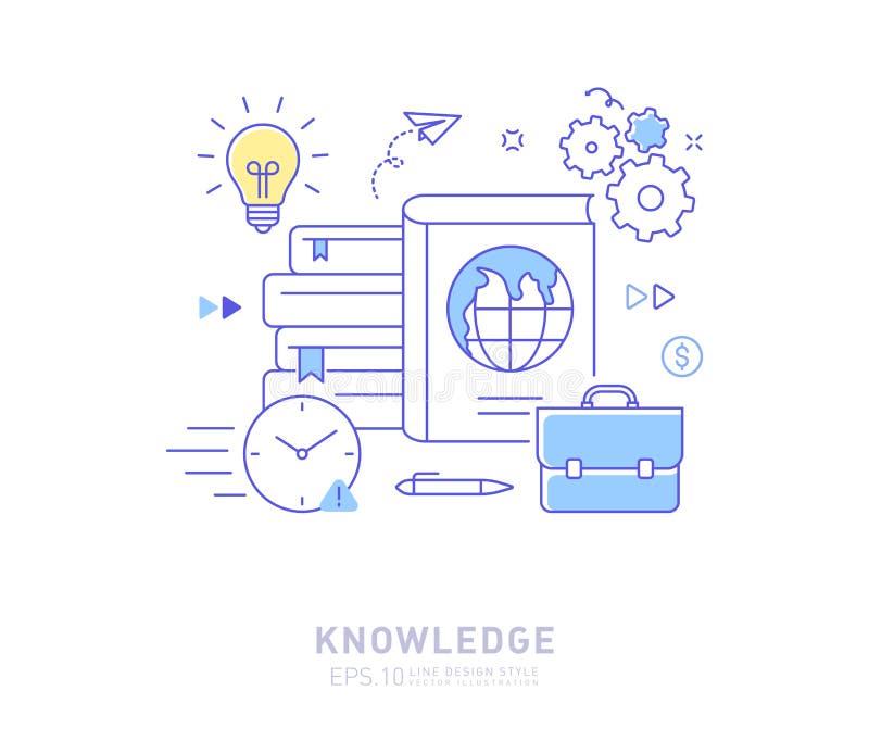 Knowledge - Vector Line Design Style Concept Icon Stock Vector ...