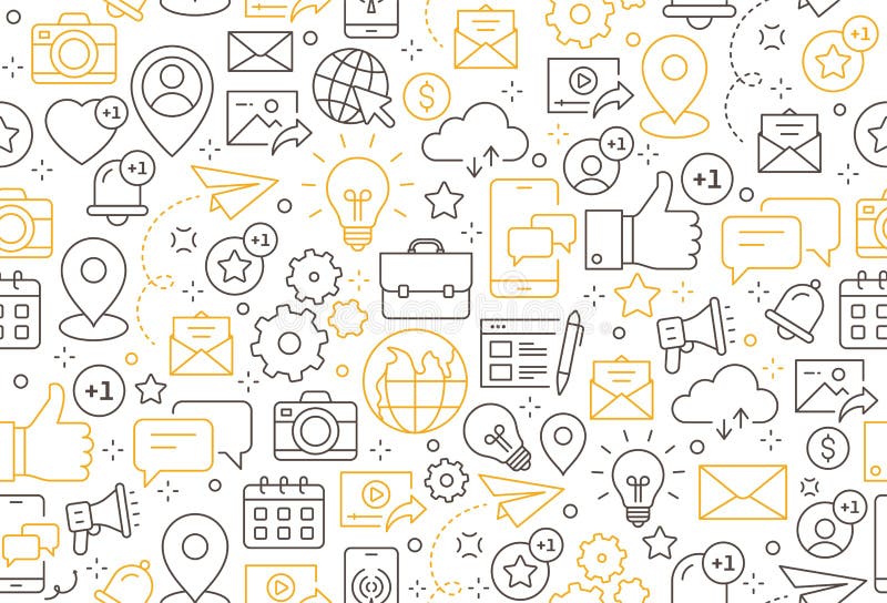 Social Media Icons Seamless Pattern Stock Illustrations – 1,157 Social ...