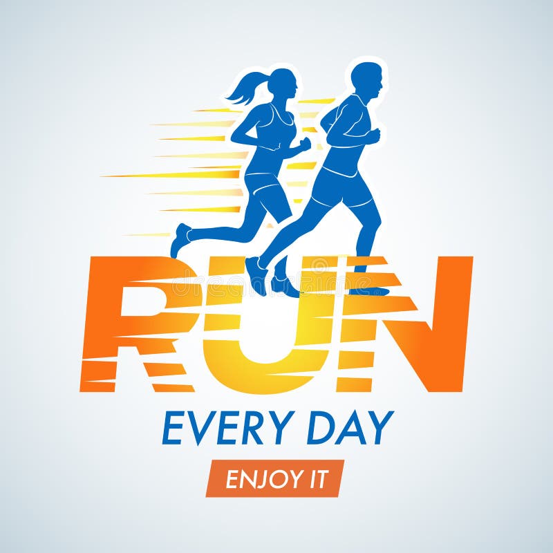 Run Club Logo Template Poster. Stock Illustration - Illustration of ...