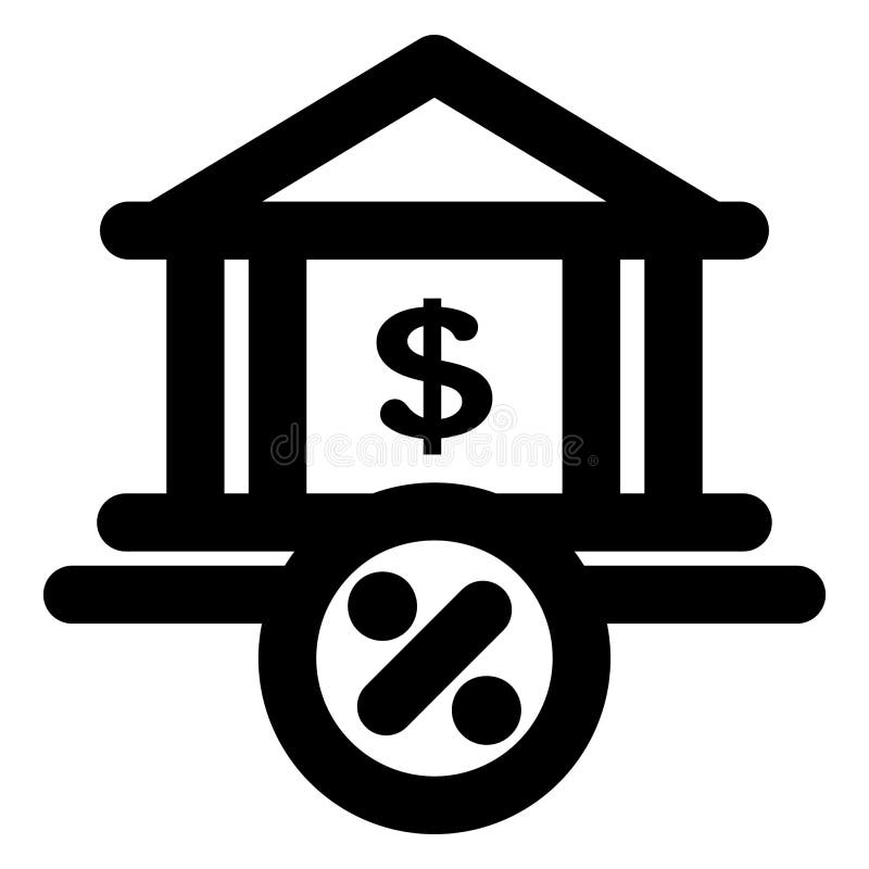 Bank, Interest Bold Line Vector Icon Which Can Easily Modify or Edit ...