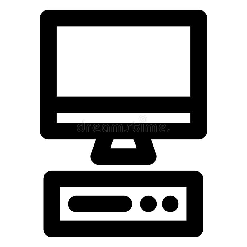 Computer, Computer Hardware Bold Outline Vector Icon You Can Easily ...