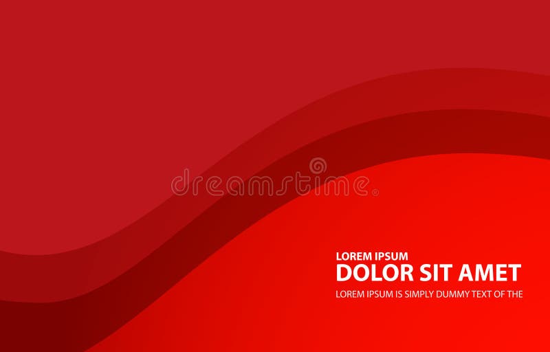 Red Vector Template Abstract Background with Curves Lines for Flyer ...
